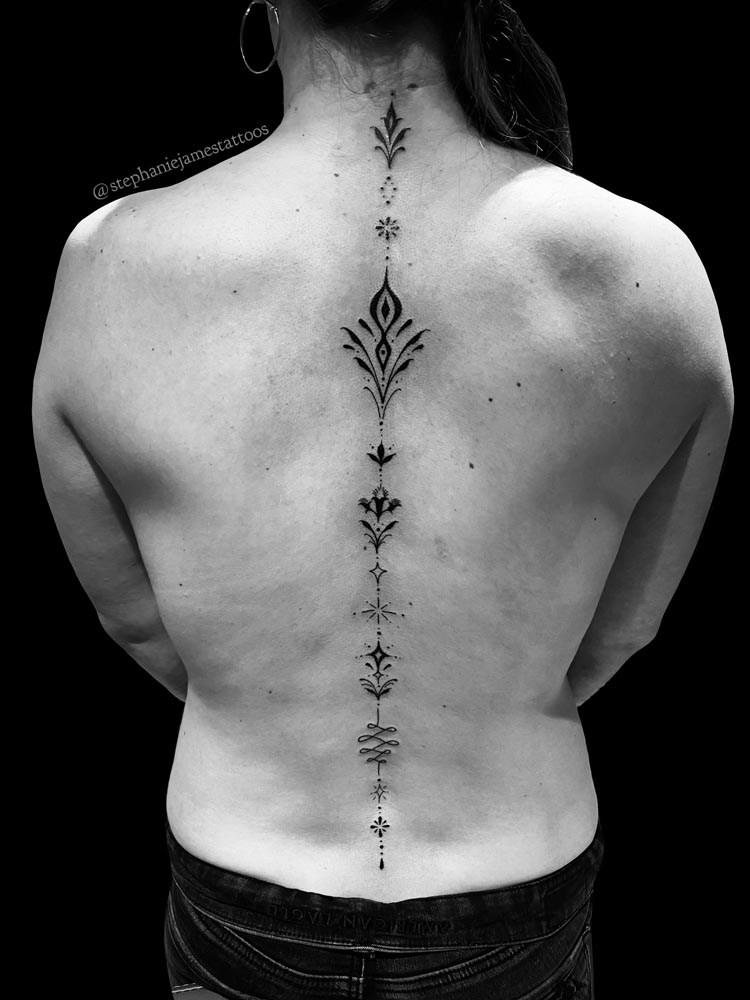 Linework, Blackwork tattoo by Stephanie James